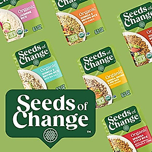 SEEDS OF CHANGE Organic Aromatic Jasmine Rice, Microwaveable Ready to Heat. 8.5 Ounces (Pack of 12)