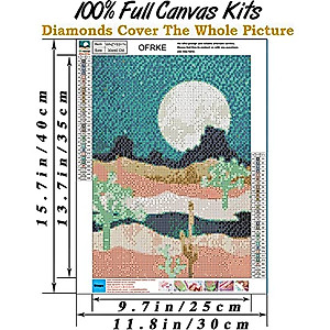 OFRKE Diamond Painting Mountain and Sun Kit,Diamond Art Kits for Adults and Kids,Abstract Scenery Paint with Diamonds Round for Gift,Home Wall Decor 12"x16"