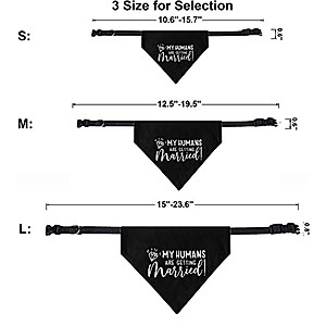 Engagement Gift, My Humans are Getting Married Dog Bandana Collar, Wedding Photo Prop, Pet Scarf, Dog Engagement Announcement, Pet Accessories (Medium, Black+White)