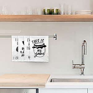 Miracu Funny Kitchen Towels Decorative Set of 4 - Flour Sack Dish Towels for Women, Fun Hand Towel, Tea Towels for Kitchen, Cute Mothers Day, House Warming Gift, Housewarming Gifts for New House Home