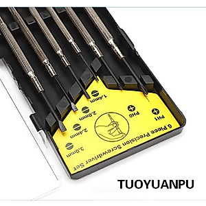TUOYUANPU 6PCS Mini Screwdriver Set, Eyeglass Repair Kit Screwdriver，Precision Repair with 6 Different Sizes Flat head and Philips Screwdriver Sets,Ideal For Watch, Electronic Repairs