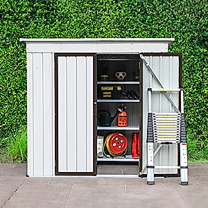 6x4 FT Outdoor Storage Bike Shed,Lockable Double Doors Metal Shed with Vents and Galvanized Steel,Outdoor Shed Tool Shed for Garden,Backyard,Lawn Mower,No Floor