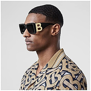 Bouryo Fashion Big Square Sunglasses for Women Men Trendy Black Thick Frame Luxury Designer Oversized Sun Glasses