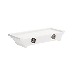 Greenbrier White Plastic Floating Shelf. 8.6 inches x 4 Inches. Holds Up to 5 Pounds.