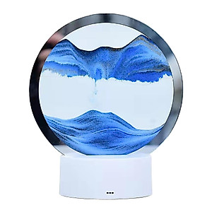 15ML USB Quicksand Table Lamp, Three-Dimensional Sand Painting Table Lamp, Mobile Hourglass Decorative Ambient Light, Living Room Bedroom Quicksand Table Lamp, Home Decoration, Gifts (Blue)