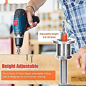 BUZHI Router Bit, 8mm Shank Carbide Countersink Woodworking Router Bit 2.5-10.5mm Hight Adjustable Milling Cutter Screw Extractor Remon Demolition