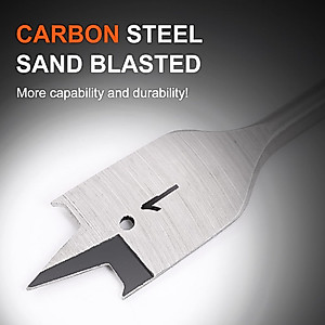 COMOWARE 13 Pcs Spade Drill Bit Set - Paddle Flat Bits Set for Woodworking, SAE, Portable Nylon Storage Holder