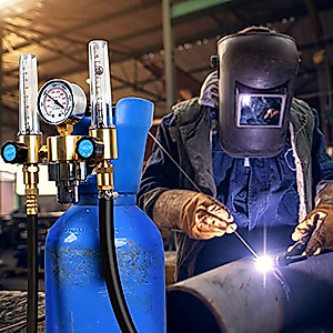 BETOOLL Argon/CO2 MIG TIG Flow Meter Gas Regulator Gauge 0-60 SCFH 0-4500 Psi CGA580 Inlet Connection