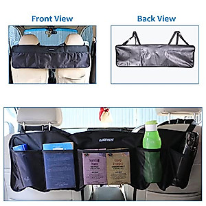 IT-08 Trunk Organizer Backseat Large Anti-slip Storage Hanging Utility Tool Space Saver Bag for Cars, SUVs & Trucks (Black)