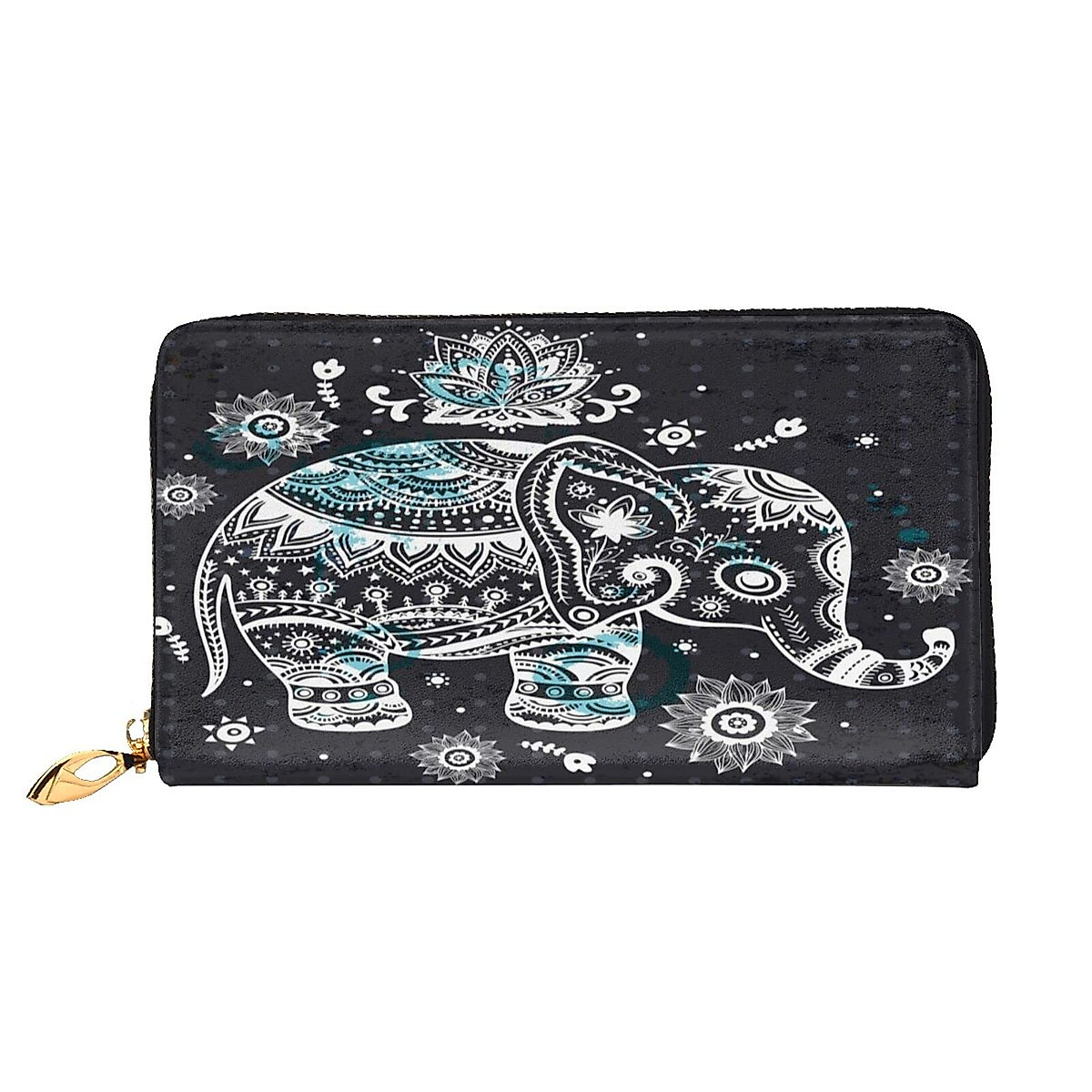 Zonking Leather Girl Zipper Wallets Elephant Clutch Coin Card Phone Purse for Women