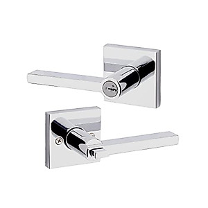 Kwikset 91560-008 Polished Chrome Halifax Square Keyed Entry Lever