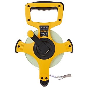 Komelon 8811 Fast Back Open Reel Long Tape Measure with Double Nylon Coated Fiberglass Blade 100-Feet by 1/2-Inch