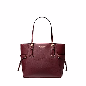 Michael Kors Voyager Small Pebbled Leather Tote Bag (Merlot)