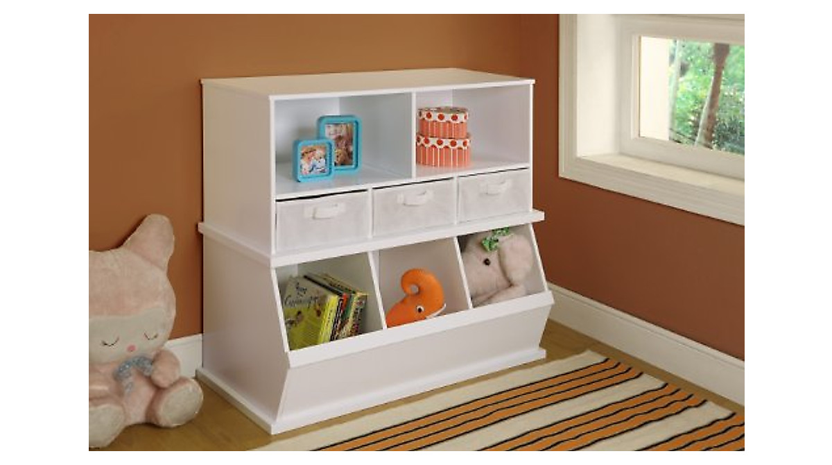 Stackable 5 Shelf Storage Cubby with Baskets