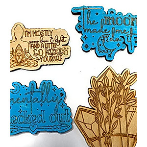 Zen Magnets Set of 4, Crystals and Sage Magnet Set, Refridgerator Magnet Set