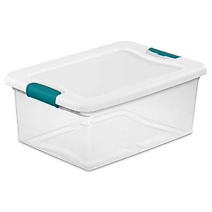 Sterilite 25 Qt./24 L Latching Box Clears, Quart, White, 6 Piece & 15 Qt./14 L Latching Box Clears, Quart, White, 12 Piece