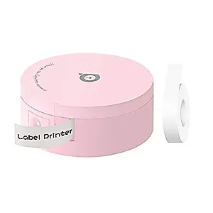 BISOFICE PeriPage L1 Mini Pocket BT Label Maker Sticker Inkless Portable Thermal Label Printer with 1 Roll White Paper Tape Compatible with iOS Android Smartphone for Home Office School