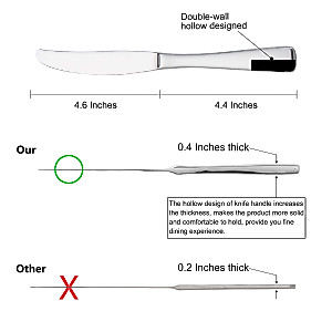 faderic Cutlery Set, 24 Piece Stainless Steel Silverware Set With Soup Spoons for 4, Flatware Set, Silver