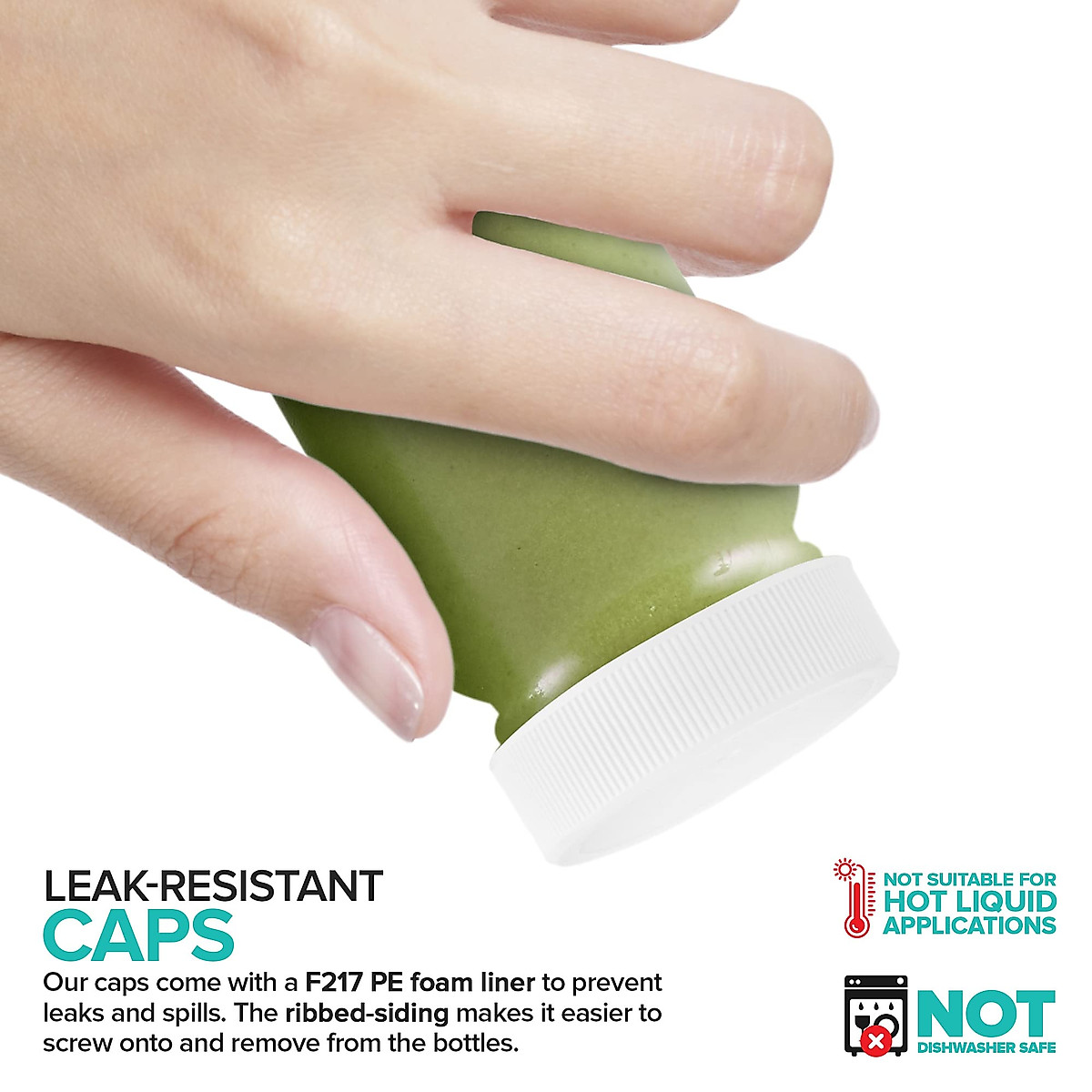 Stock Your Home Glass Shot Bottles with Caps (8 Pack) 2 Oz Juice, Wellness, or Ginger Shots Bottle - Leak Proof, Dishwasher Safe, Mini Jars with Plastic Lids - Reusable Small Juicing Containers