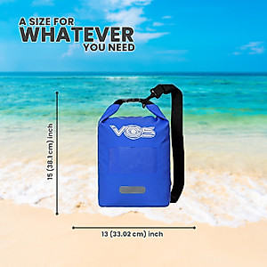 VOS Waterproof Premium Dry Bag – 5L | All-purpose Bag Lightweight Dry Storage Bag Backpack for Travel, Swimming, Boating, Kayaking, Camping, Beach (Blue)