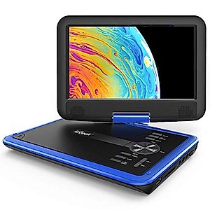 ieGeek 11.5" Portable DVD Player with SD Card/USB Port, 5 Hour Rechargeable Battery, 9.5" Eye-Protective Screen, Support AV-in/ Out, Region Free, Blue
