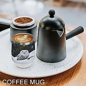 WYUSPGK 304 Stainless Steel Insulated Cup, Snow Owl Print Smooth Rim, Durable & Reusable - Perfect for Office, Home, And Travel