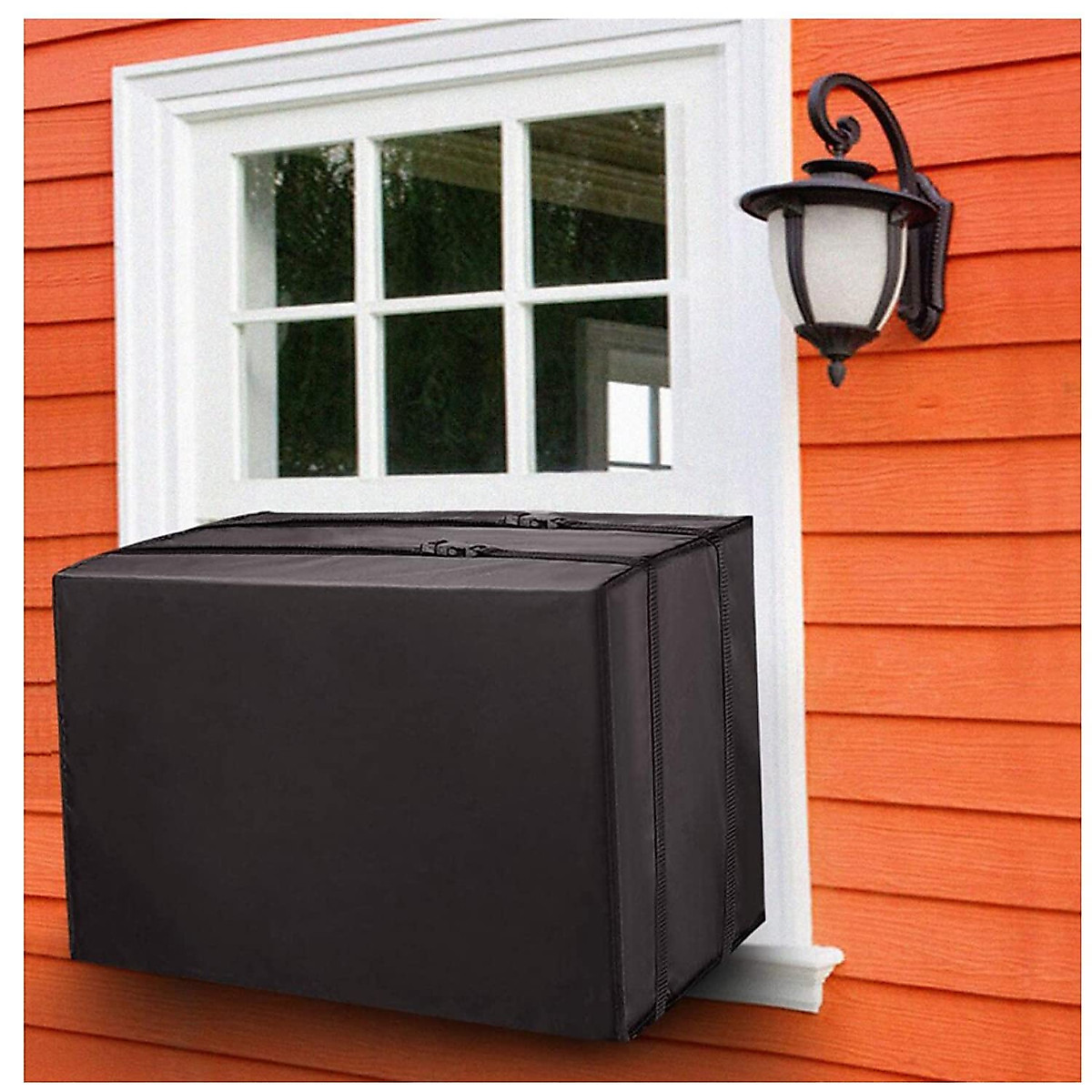 YIHAOBOX Window Air Conditioner Cover Outdoor, Outside Window AC Unit Cover Black Dust-proof Waterproof AC Cover Outdoor Window AC Protection Cover (25.5Wx20.5Dx18H)