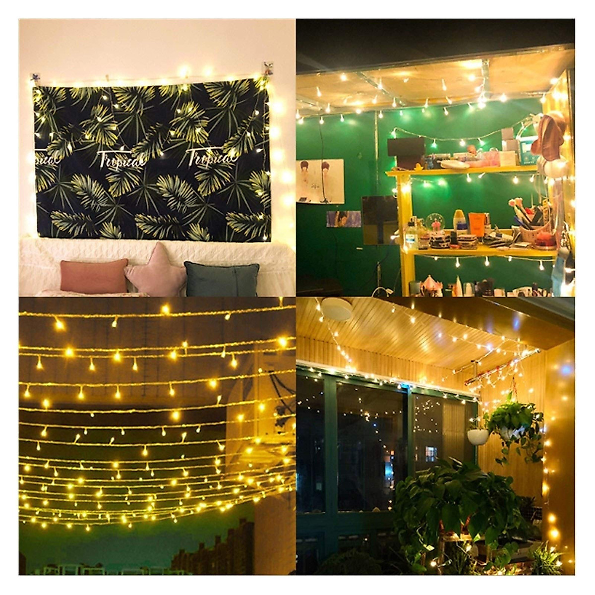 LIUPENGWEI Solar Lights Outdoor, (100 LED 8 Modes) Solar Garden Lights, 12m Copper Wire Solar String Lights, Waterproof For Halloween, Christmas, Tree, Garden, Home, Wedding, Party Fairy Lights garden