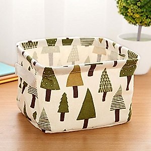CALISTOUS 1PC Stationery Handicraft Storage Basket Linen Desk Storage Box Tree