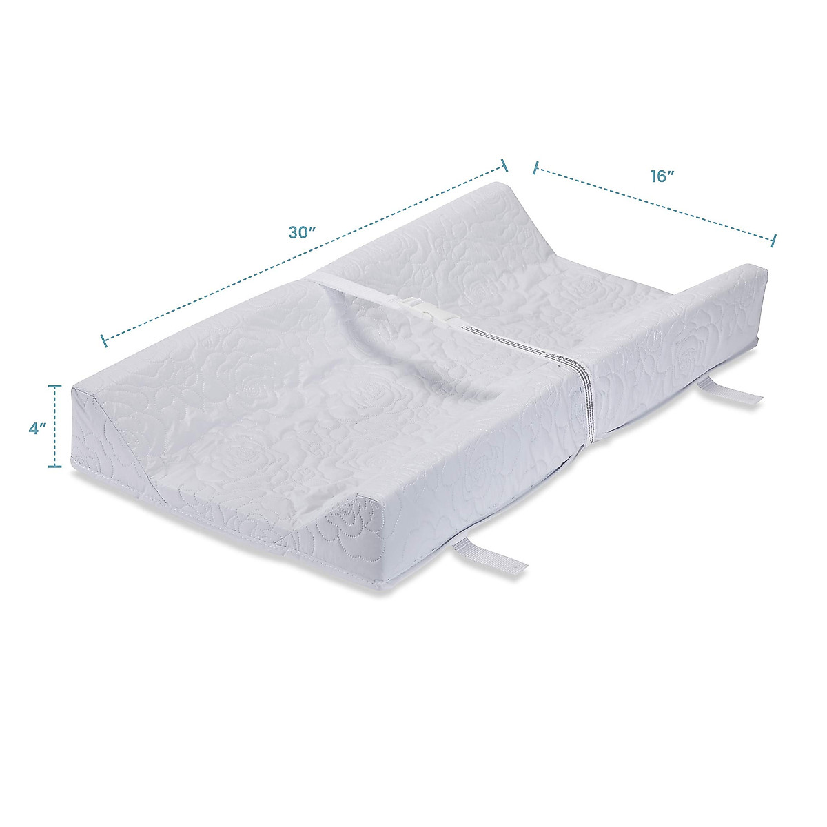 LA Baby Contoured Waterproof Diaper Changing Pad, 32" with Easy to Clean Quilted Cover - Made in USA. Non-Skid Bottom, Safety Strap, Fits All Standard Changing Tables/Dresser Tops