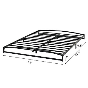 GAOMON 6 Inch Metal Platform Queen Size Bed Frame Low Profile with Sturdy Steel Slats Support, Mattress Foundation, No Box Spring Needed, Easy Assembly, Black (Queen, 6 Inch)