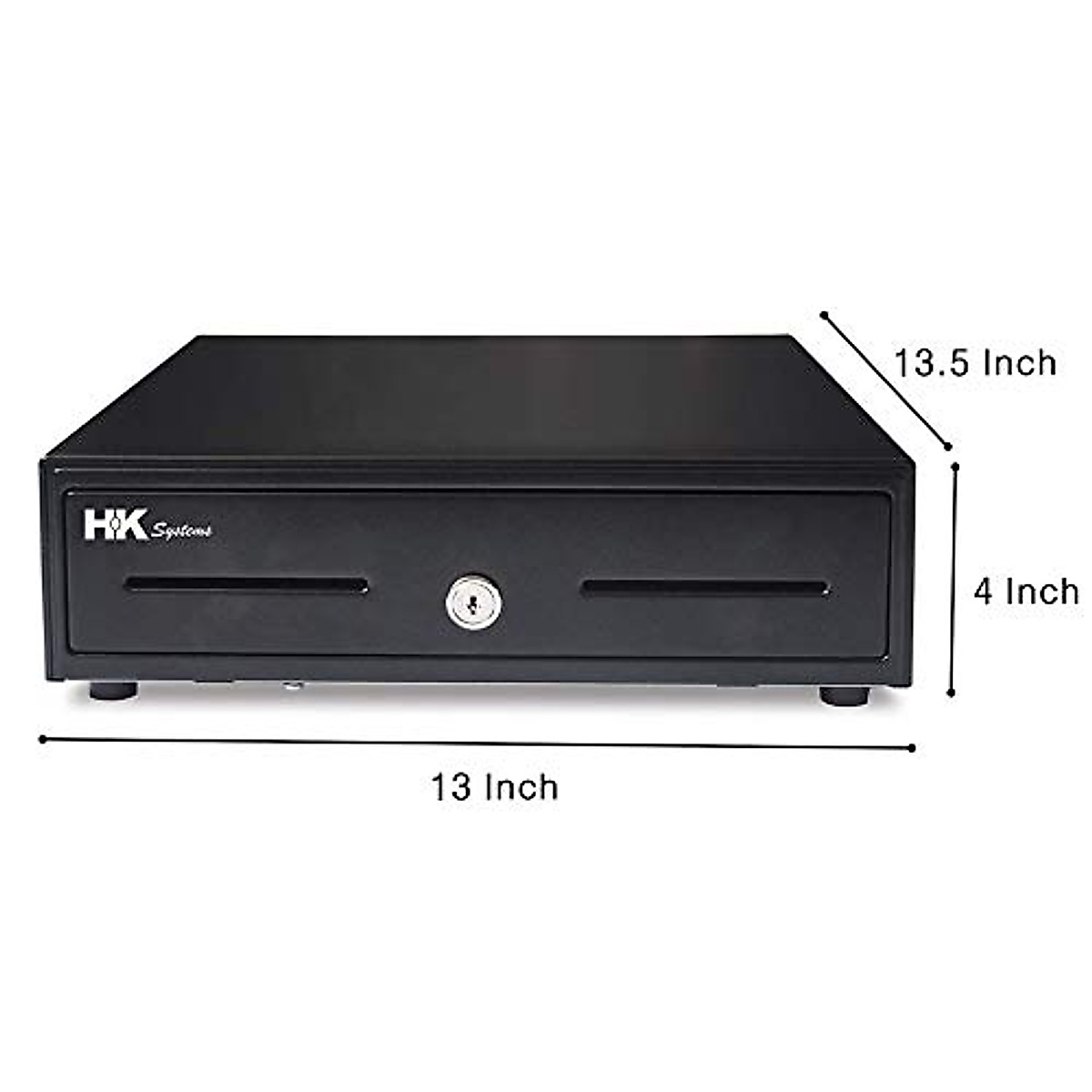 HK SYSTEMS 13" Heavy Duty Black "Push" Open Cash Drawer, 4B5C with Under Counter Mounting Metal bracket