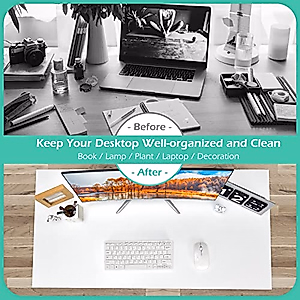 Tangkula White Computer Desk, Study Writing Desk W/Heavy Duty Steel Frame, Modern Simple Style Laptop Table for Home Office, Easy Assembly