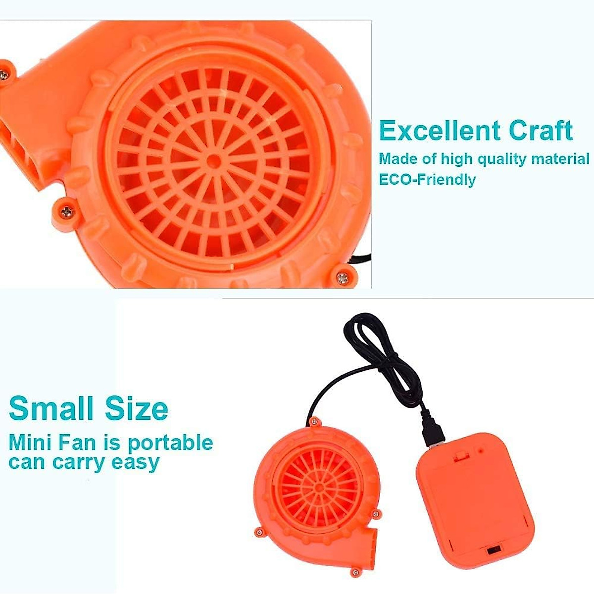 ZISUEX USB Mini Fan Blower Potable Inflatable Costume Fan for Halloween Inflatable Dinosaur Costume, Fancy Dress, Mascot Head,Party Inflatable Cosplay Jumpsuit