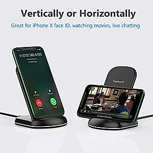 Yootech Wireless Charger, 10W Max Wireless Charging Stand with Quick Adapter,Compatible with iPhone 14/14 Plus/14 Pro/14 Pro Max/13/13 Mini/13 Pro Max/SE 2022/12/11/X/8, Galaxy S22/S21/S20/S10