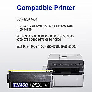 ALUMUINK Super High Yield Compatible TN460 2PK Replacement for Brother DCP-1200 1400 HL-1230 1250 1270N 1430 1435 1240 1440 1450 IntelliFax-4100 4100e Toner Cartridge Printer (Black, 6,800 Pages)