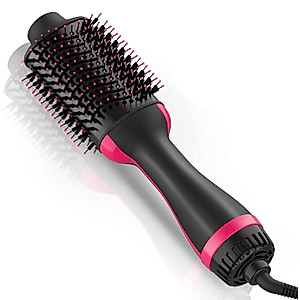 LPstea Hair Dryer Brush for Women, 4 in 1 Hot Air Brush, One Step Hair Dryer & Styler Volumizer with Enhanced Titanium Barrel, Red