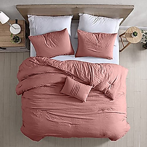 Modern Threads - Comforter Set - Down Alternative Brushed Microfiber - Elegant All Season Bedspread Set - Includes Comforter, Shams, & Decorative Pillow - Luxurious Bedding - Dark Rose