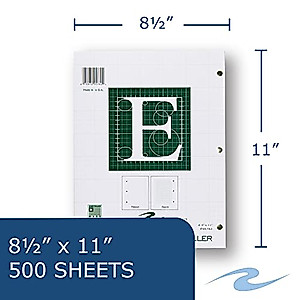 Roaring Spring Engineering Loose Leaf Filler Paper, 8.5"x11", 500 Sheets Per Pack, 15# Green Tinted Paper, Computation Paper, Proudly Made in The USA, Heavyweight Backer Board