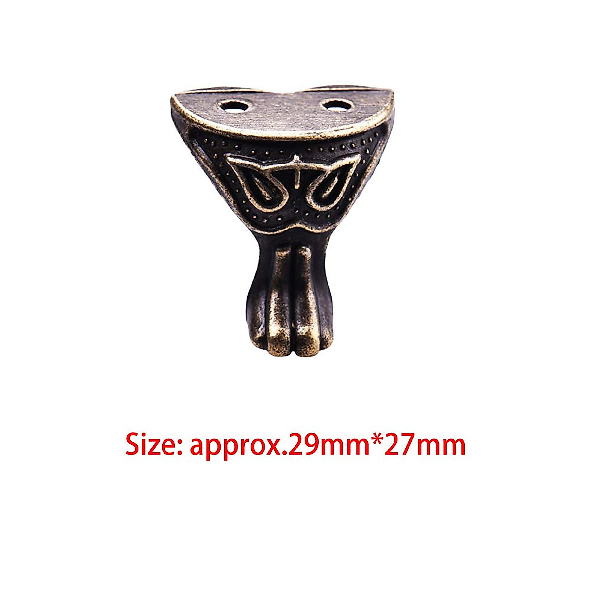 4Pcs Antique Brass Box Legs Feet Corner Protector Zinc Alloy Gift Box Jewelry Wood Case Decorative Feet Leg Metal Corner Protector Furniture Fittings