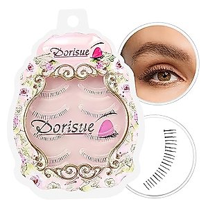 Dorisue Bottom lashes Lightweight Short Lower lashes 4 Pairs Lashes Pack Natural Looking wispy lashes