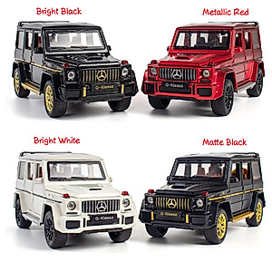 iLooboo Alloy Collectible Black Benz G63 AMG Toy Vehicle Pull Back Die-Cast Car Model with Lights and Sound