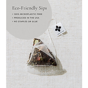 Art of Tea | Assorted Tea Bags Sampler Caffeinated and Non-Caffeinated | 50 Eco Friendly Pyramid Tea Bag Sachets