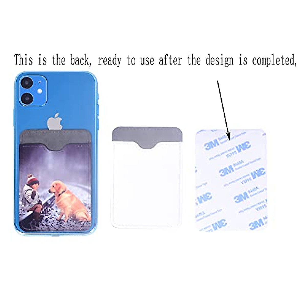 10 Pieces Sublimation Mobile Phone Wallet Card Holder Fluorescent Blank PU Leather DIY Craft (Gray)
