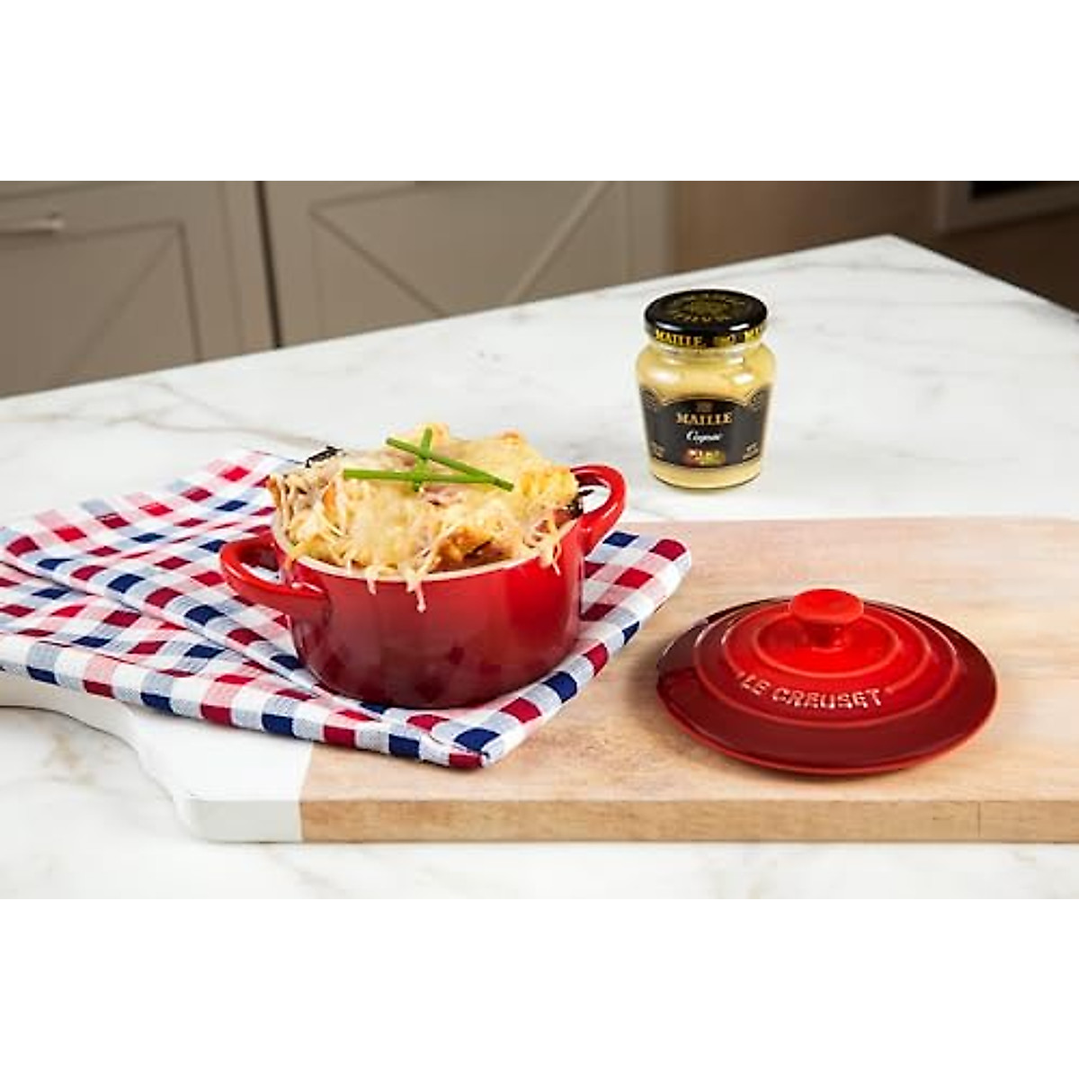 Le Creuset Stoneware Mini Round Cocotte, 8 oz., Cerise