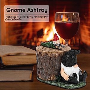 MOOTKA Gnome Gun Ashtray, Smoking Ash Tray with Lid, Ashtrays for Cigarettes as Handmade Home Decor Outdoor Use, Cool Resin Windproof Ashtrays Ash Tray Sets in Office Bar Hotel