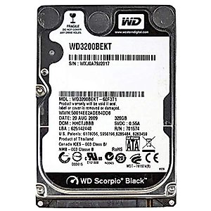 Western Digital WD3200BEKT 320.0GB 7.2K SATA 2.5 3GBPs Hard Drive