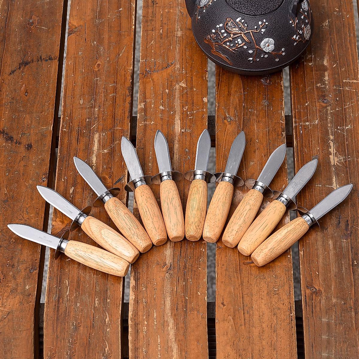 MGTECH 10 Pcs Oyster Shucking Knives, Bulk Oyster Shucker Clam Opener