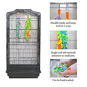 FABMODE 2 Packs Small Pet Toys, Sugar Glider Cage Accessories, Climbing Toys Swing Toys, Suitable for Ferret Birds Parrots Hamster Squirrel Chinchilla Guinea Pigs (with one Water Bowl)