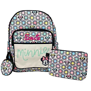 Disney Personalized Diaper Bag Character MICKEY MINNIE and MORE Multi-Pocket Functional Baby Diaper Bag Backpacks (Personalized Minnie Mouse Sunburst)